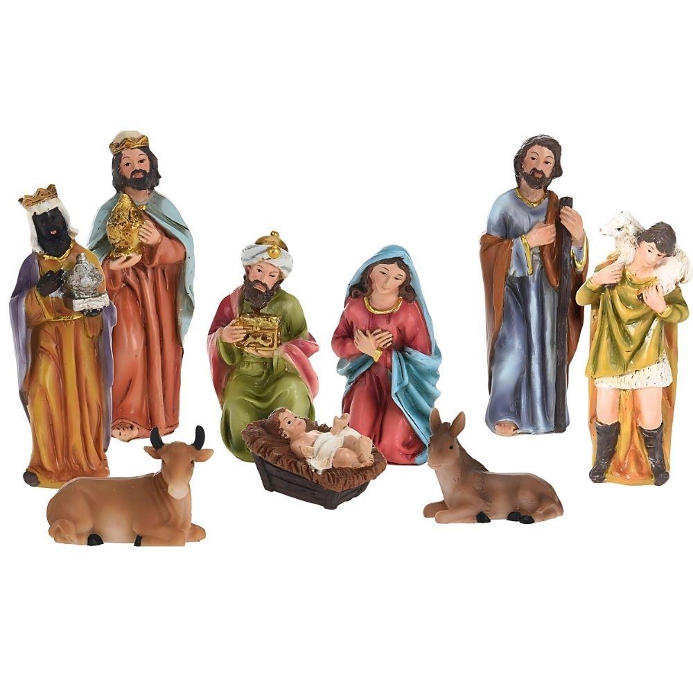 Traditional Nativity Set With 9 Detailed Figurines – The Christmas ...