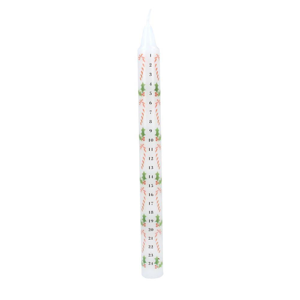 Candy Cane Advent Candle | Numbered Christmas Countdown Advent Calenda ...