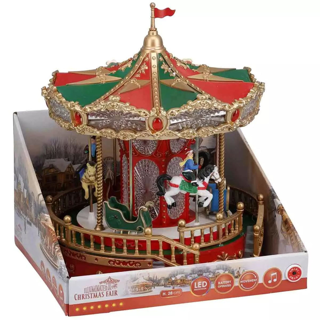 LED Christmas Fair Carousel | Rotating Musical Illuminated Carousel Or ...