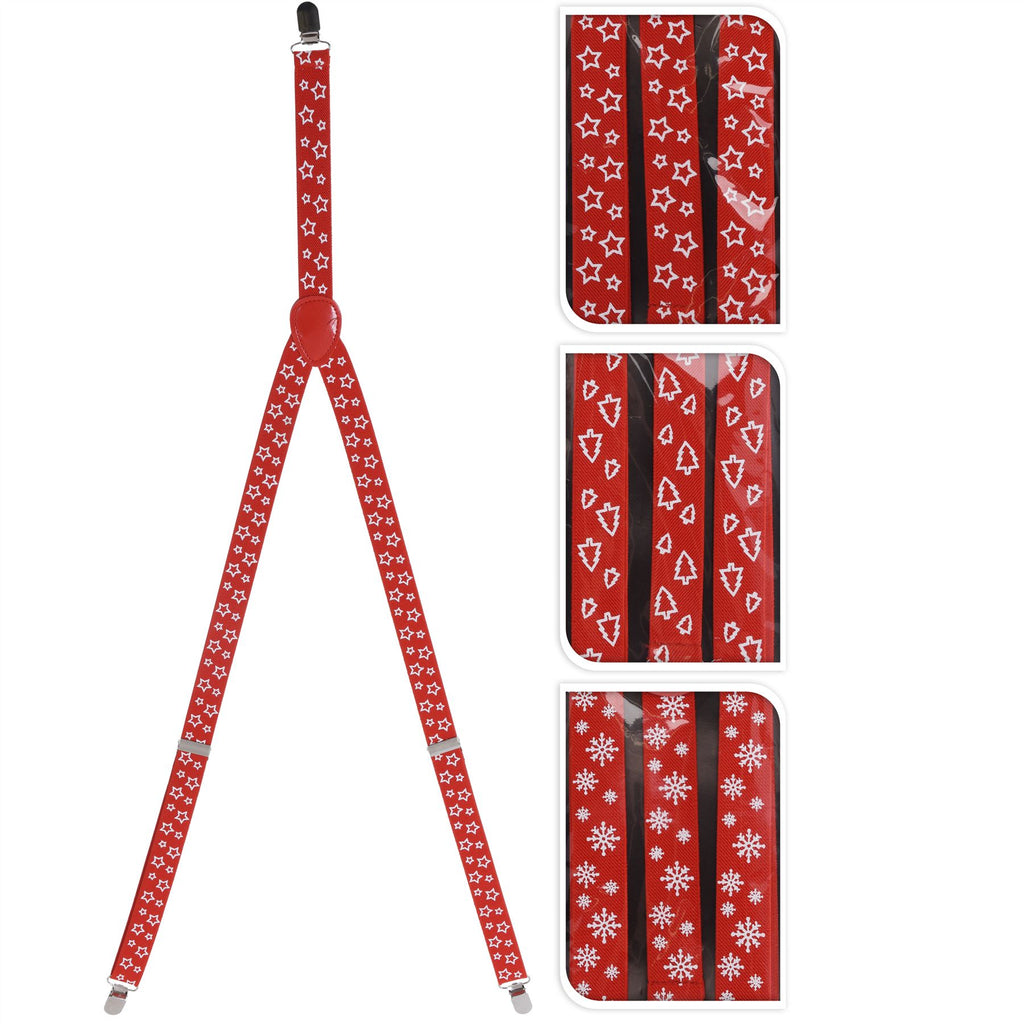 Adult Red Christmas Tree Braces | Xmas Office Party Celebration Fancy ...