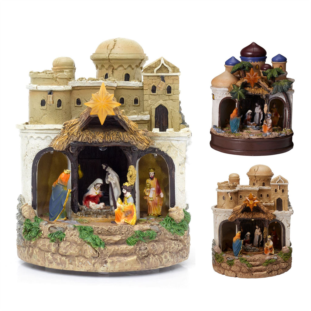 LED Musical Nativity Scene | Light-up Animated Festive Nativity Set De ...