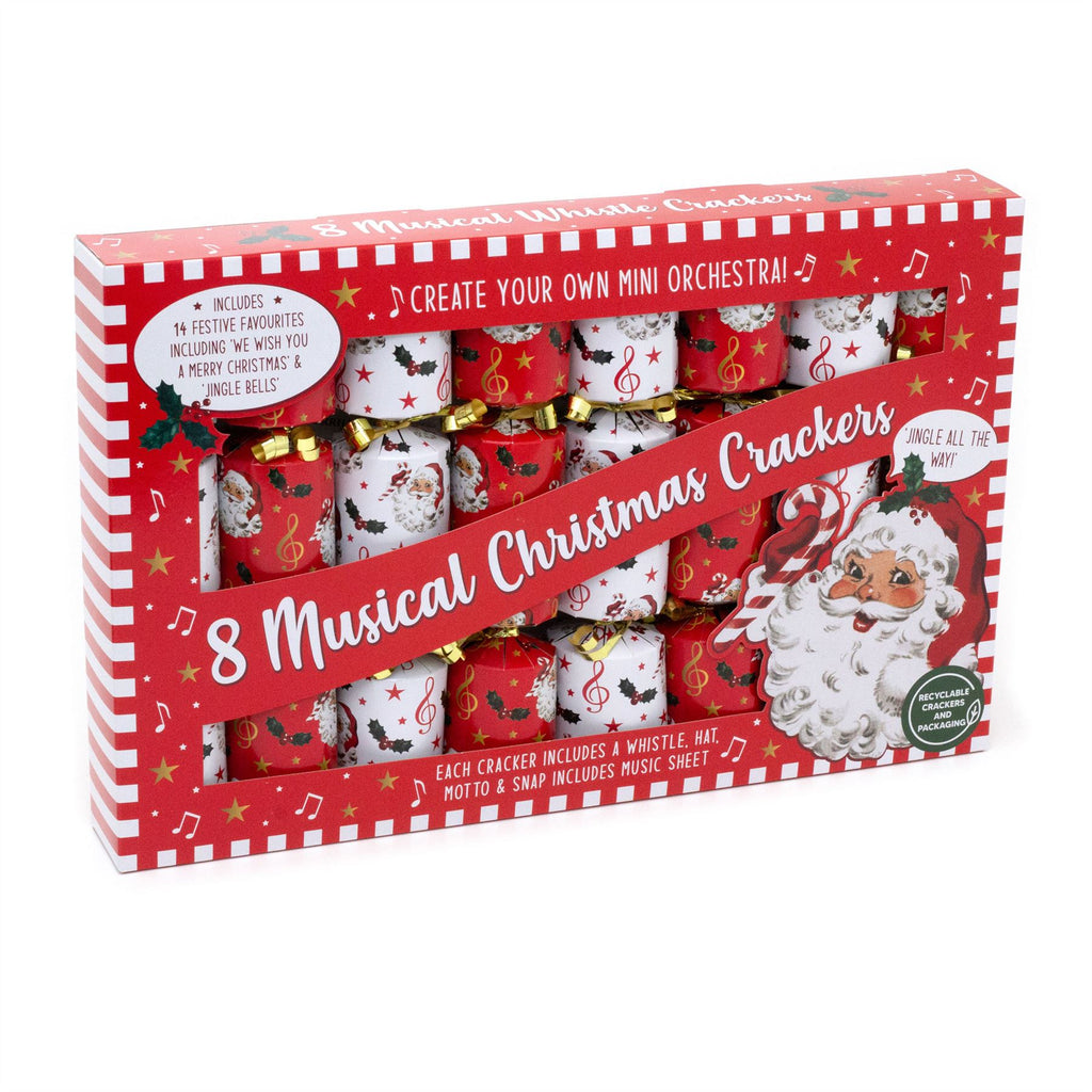 8 Musical Whistle Christmas Crackers Family Crackers with Whistles & S ...