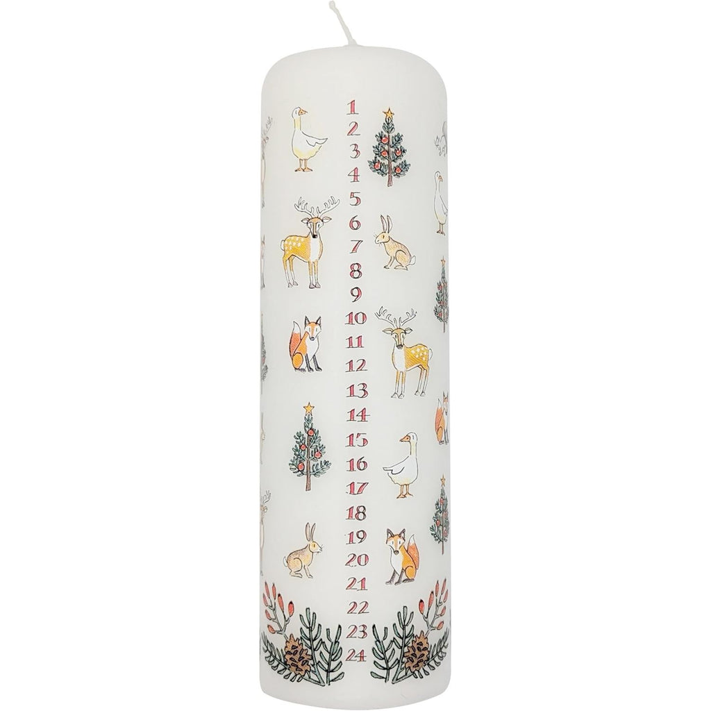 Winter Wildlife Advent Pillar Candle | Christmas Advent Calendar Candl ...